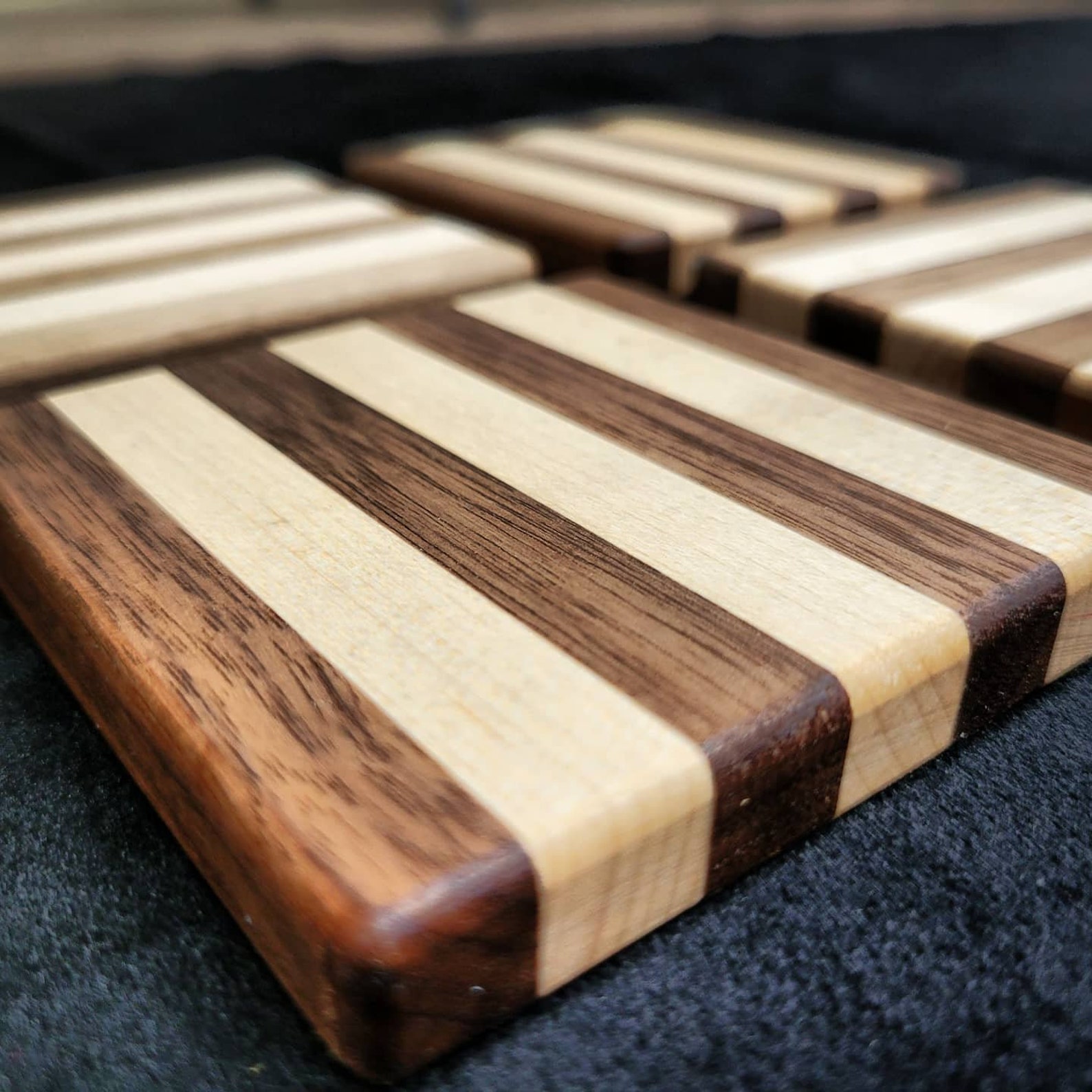 Wooden Coaster Set in Maple & Walnut Wood. Coffee Table - Etsy