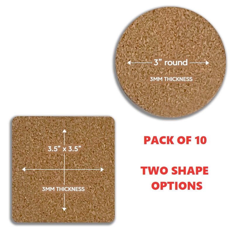 Plain Cork Coasters - Etsy