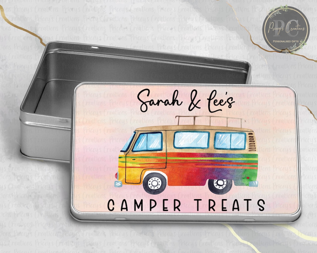 Personalised Camper Tin, Treat Sweet Tin, Gift for Campervan Owner ...