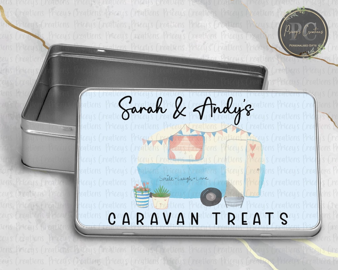 Personalised Caravan Tin, Treat Sweet Tin, Gift for Caravan Owner ...