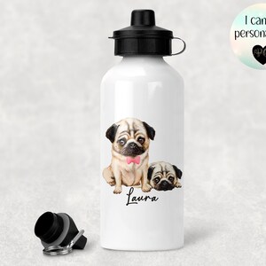 Personalised Pug Water Bottle Pugs Pug Gift Personalised - Etsy UK