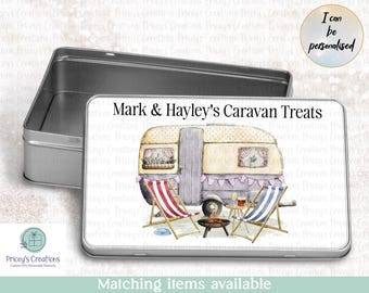Personalised Caravan Tin, Treat Sweet Tin, Gift for Caravan Owner ...