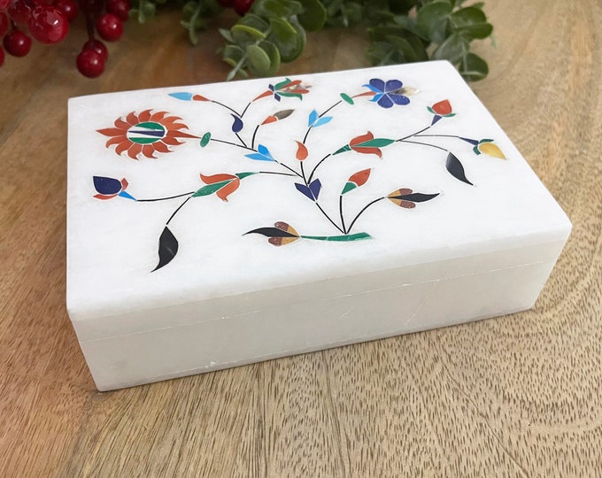 Alabaster Marble Jewelry Box, 6x4x1.5inch - Etsy
