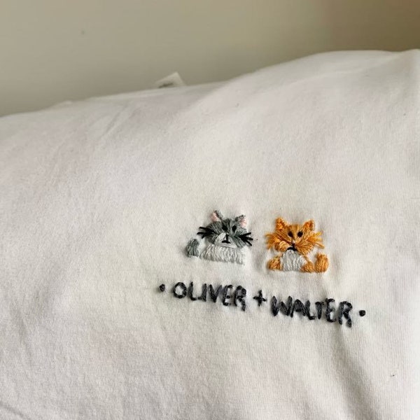 Embroidered Cat - Etsy