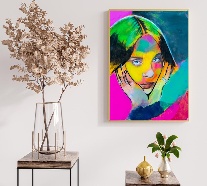 Billie Eilish Digital Wall Print | Modern Printable Home Decor | Custom ...