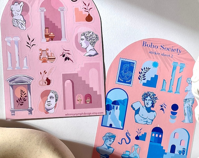 GREEK SCULPTURE Sticker Sheet // Aesthetic Ancient Museum Art Head Body ...