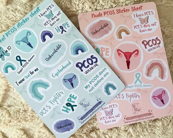 PCOS Sticker Polycystic Ovarian Syndrome Awareness Floral | Etsy