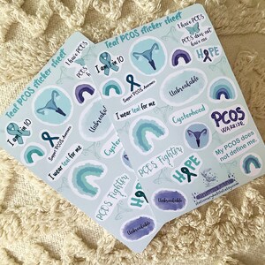 PCOS Awareness Sticker Sheet Ovary Stickers Polycystic Ovary Syndrome ...