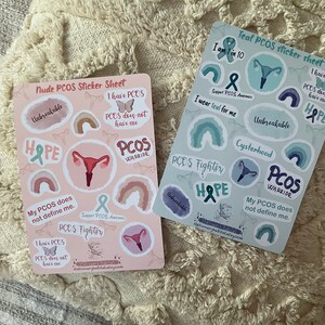 PCOS Awareness Sticker Sheet Ovary Stickers Polycystic - Etsy