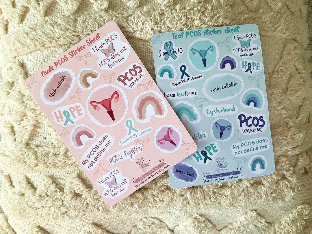 PCOS Awareness Sticker Sheet Ovary Stickers Polycystic Ovary Syndrome ...