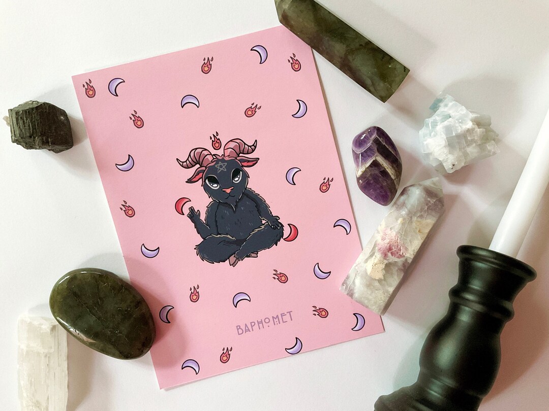 Pastel Goth Baphomet Art Print: Mythological Goat Folklore Poster - Etsy