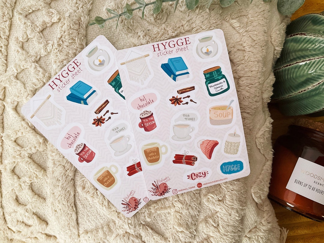 Cozy Fall Hygge Sticker Sheet Winter Planner Stickers Scrapbook ...