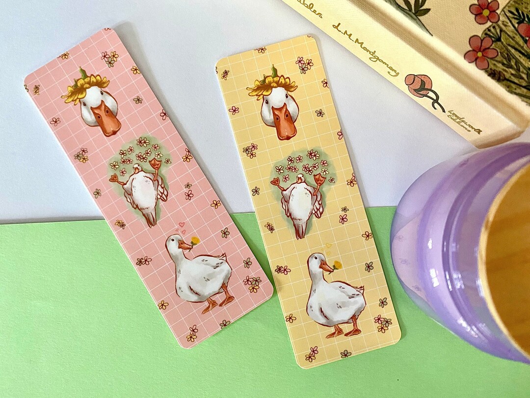 Spring Duck Laminated Bookmark Funny Pastel Duck Bookmark Cute Funny ...