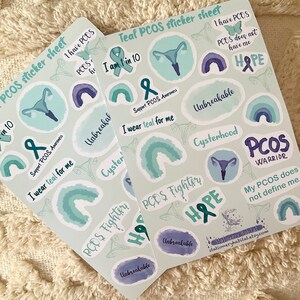 PCOS Awareness Sticker Sheet Ovary Stickers Polycystic Ovary Syndrome ...