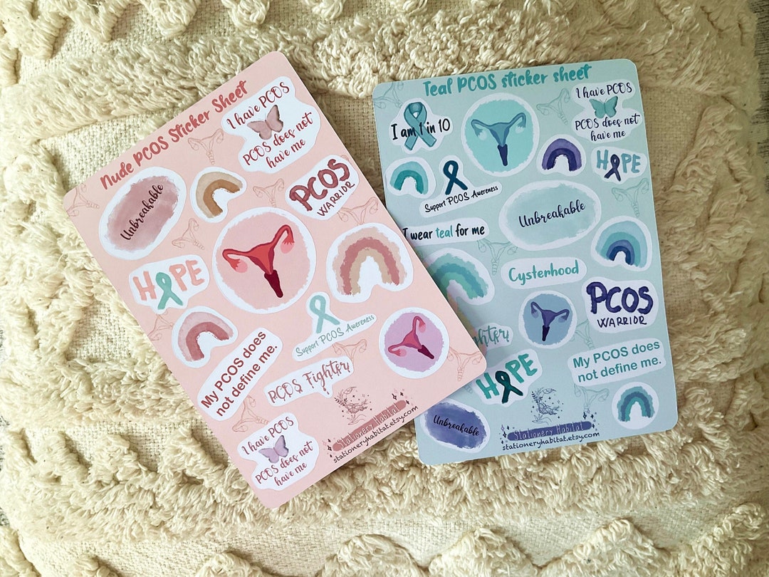PCOS Awareness Sticker Sheet: Polycystic Ovary Syndrome Planner ...