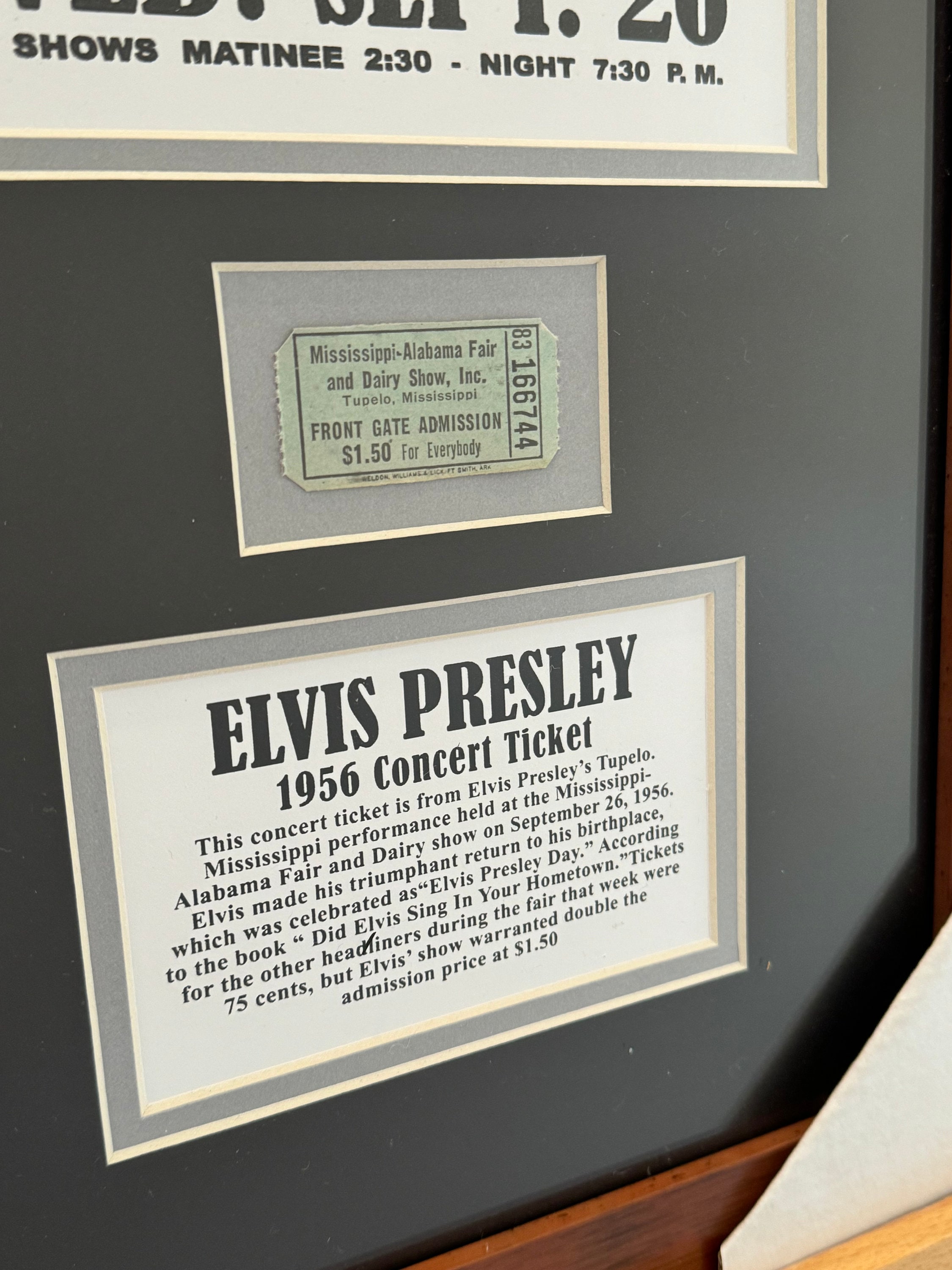 Elvis Presley Custom Matted Photo Display Authentic Original Concert ...