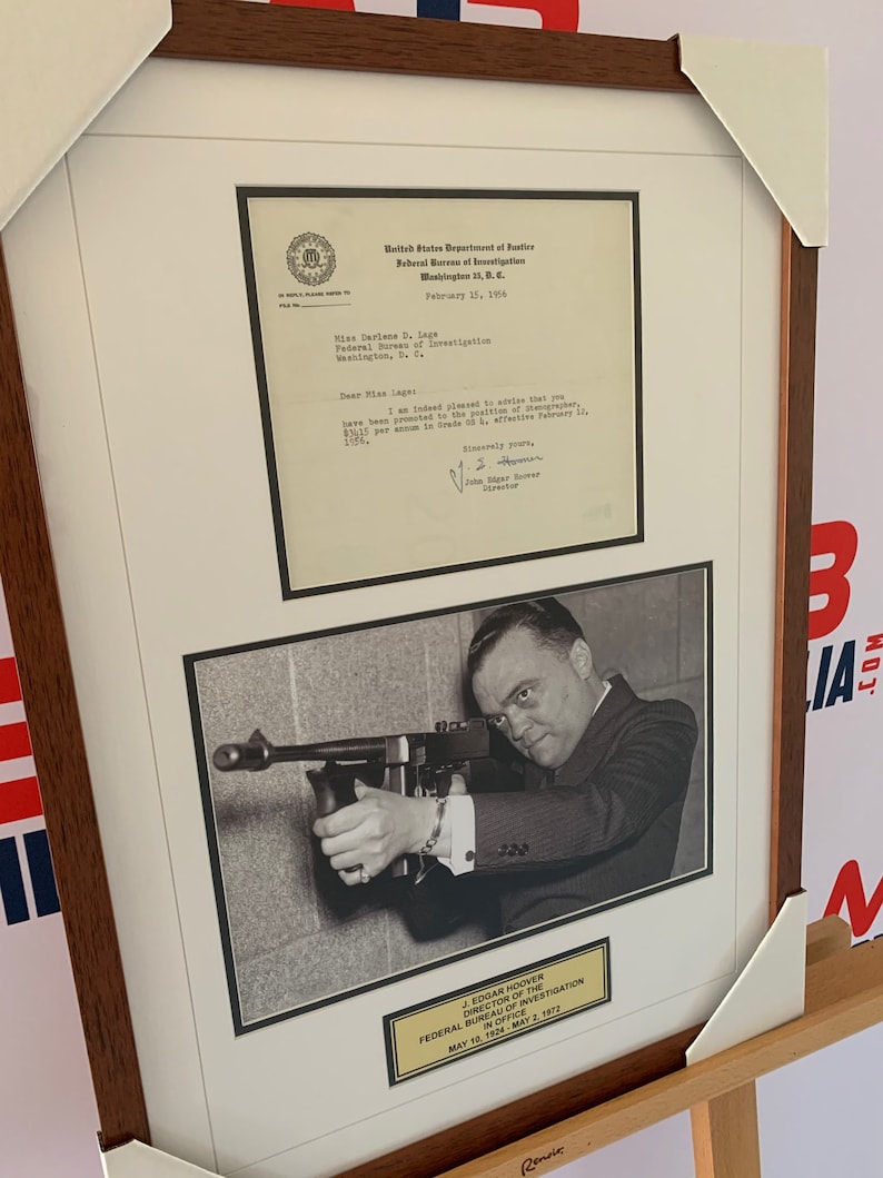 J Edgar Hoover Signed Original 1966 FBI Letter Beckett Authentication ...