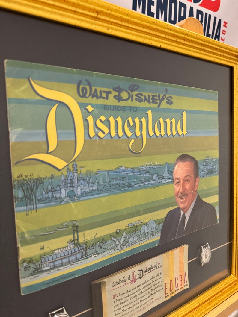 Walt Disney's Guide to Disneyland Custom Framed Display With 1964 ...