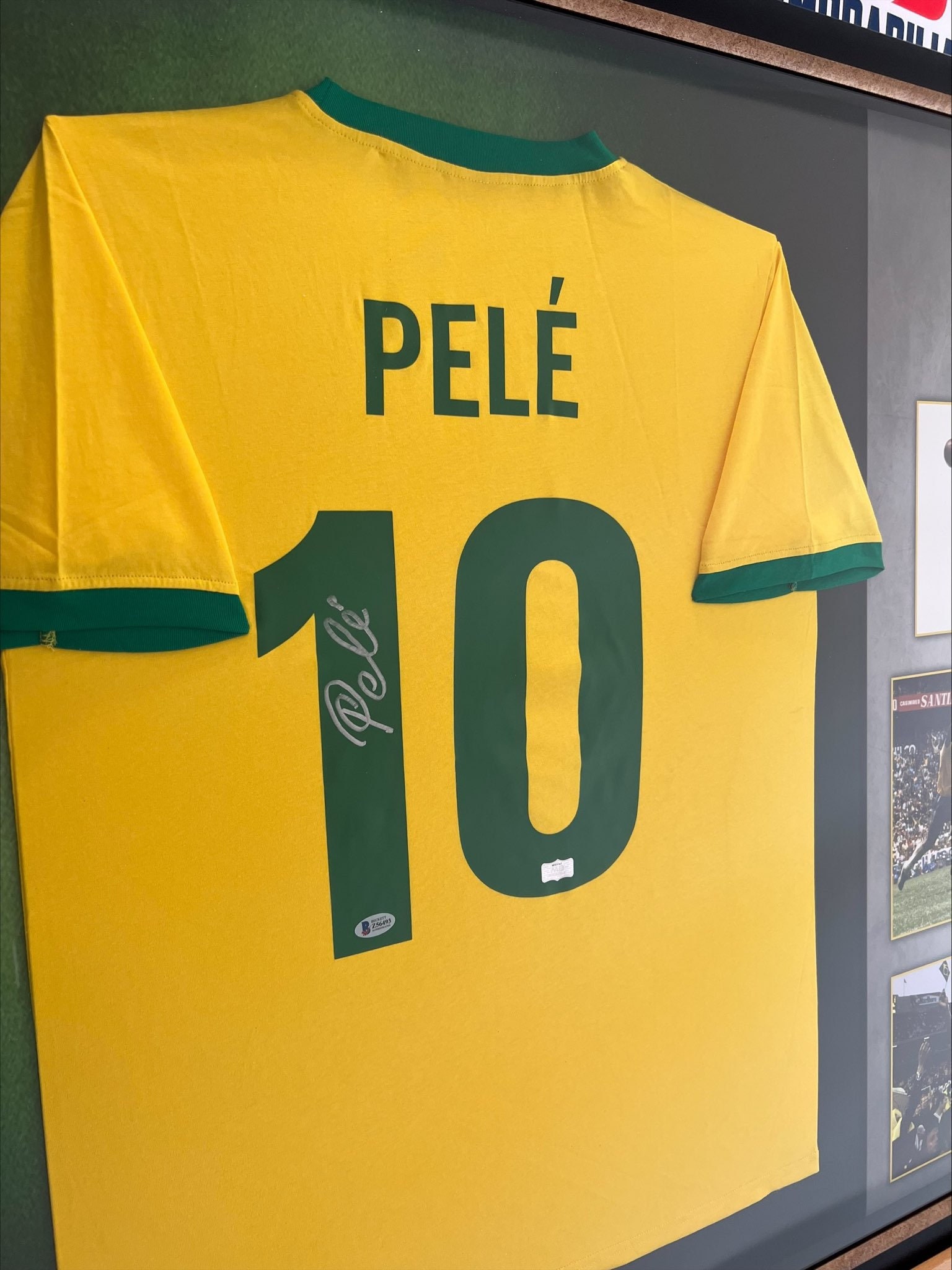 Pele Personally Hand Signed Brazil Jersey Authentic Beckett ...