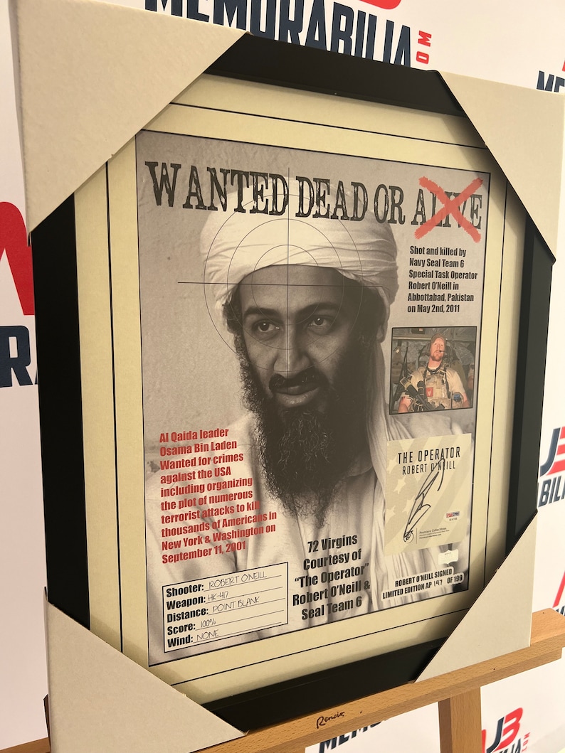 Robert O’neill Signed Wanted Osama Bin Laden Poster With PSA ...