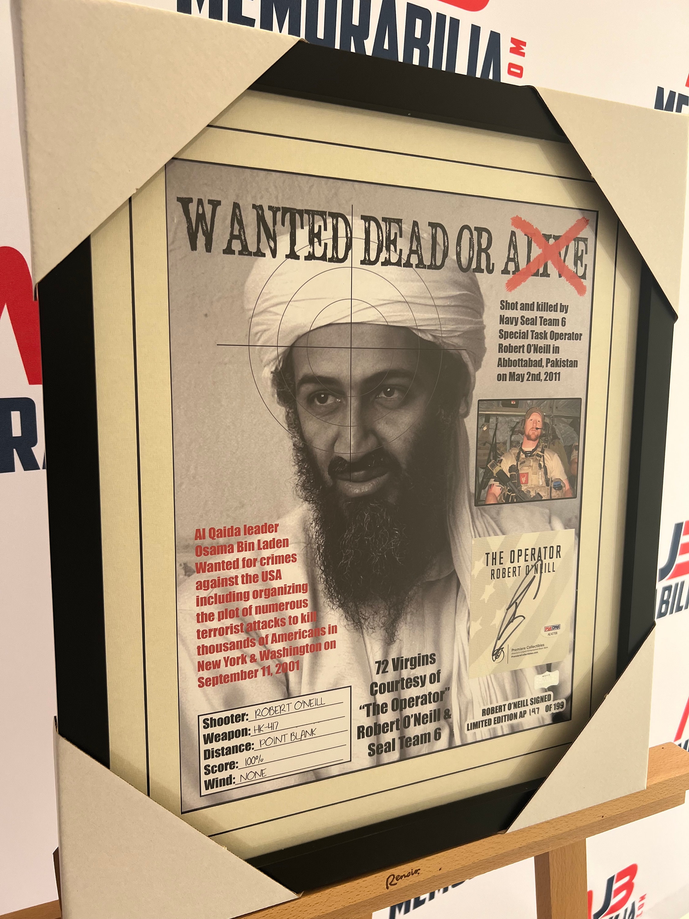 Robert O’neill Signed Wanted Osama Bin Laden Poster With PSA ...