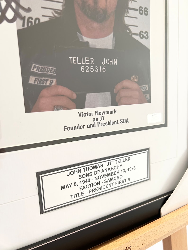 John Teller Signed Photograph Iconic Mugshot Signed by Victor Newmark ...