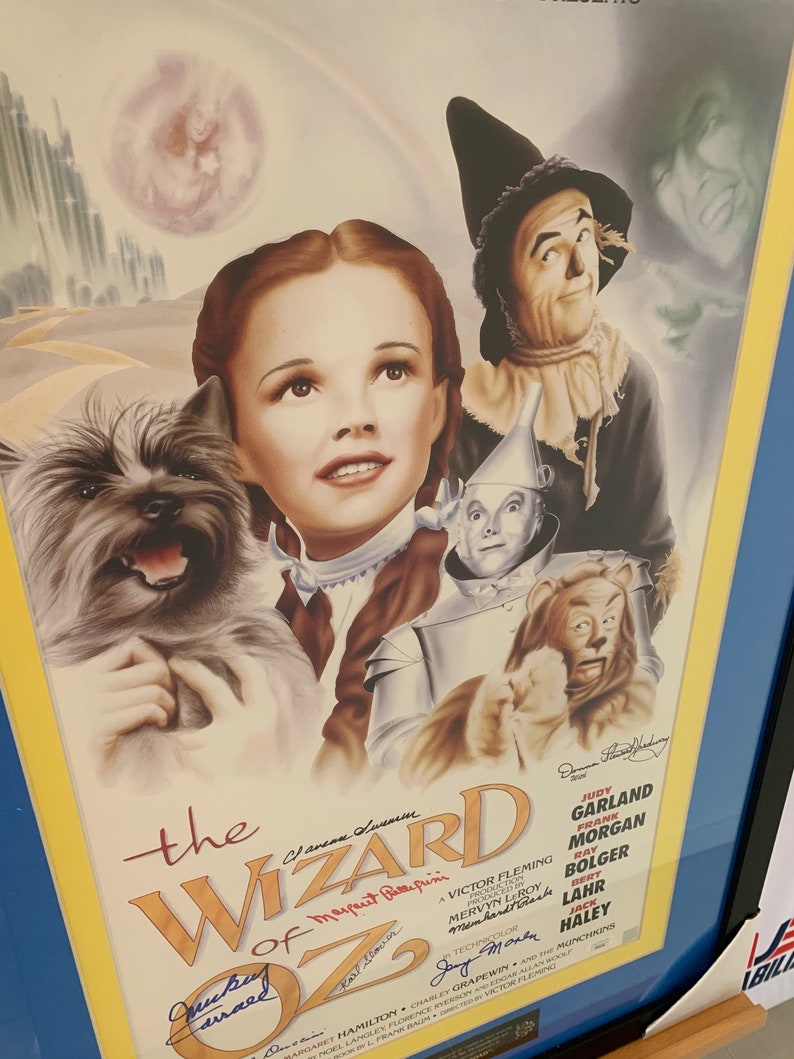 Wizard of Oz Movie Poster Signed by 8 Munchkins JSA and Munchkinland ...