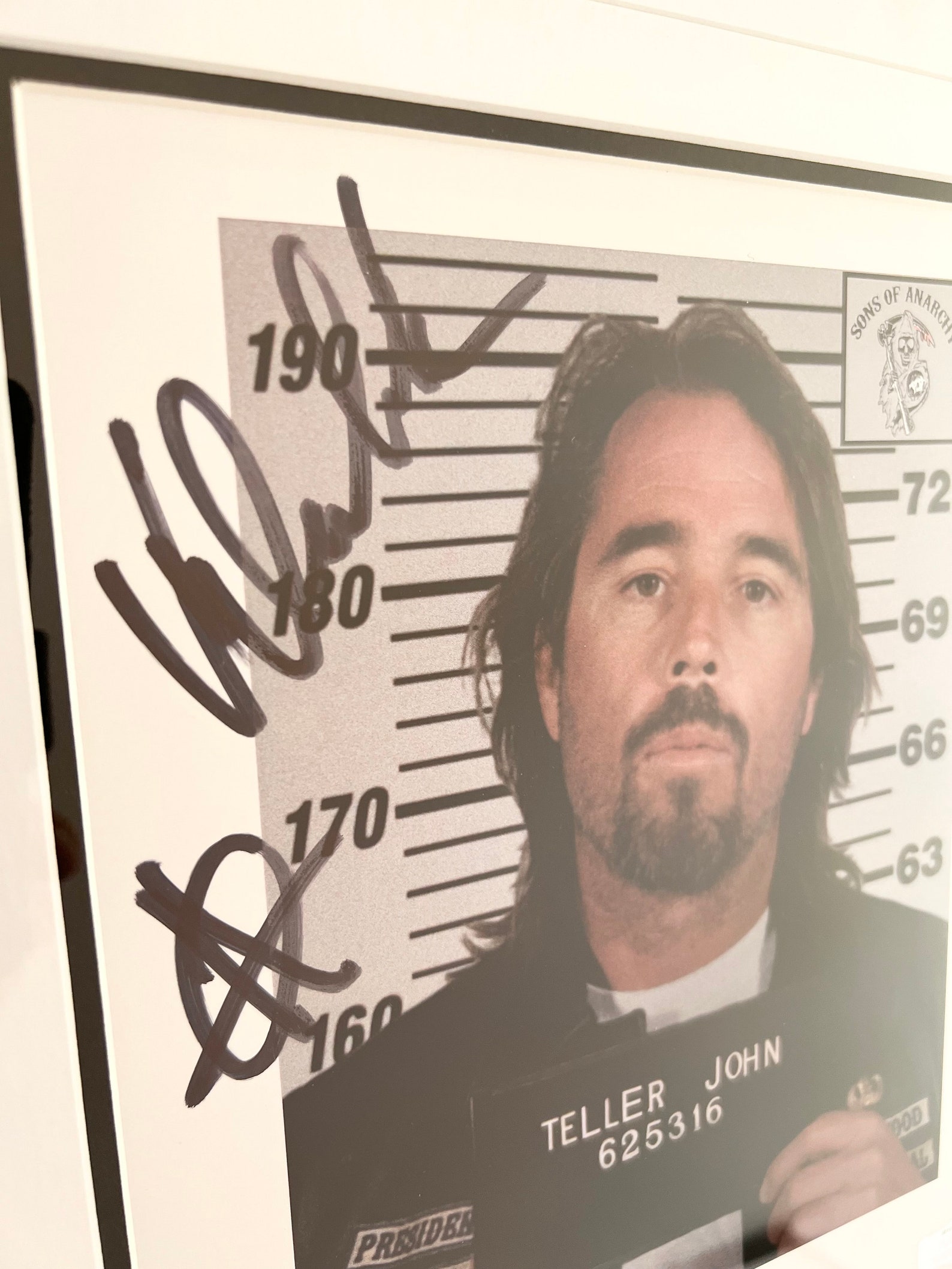 John Teller Signed Photograph Iconic Mugshot Signed by Victor Newmark ...