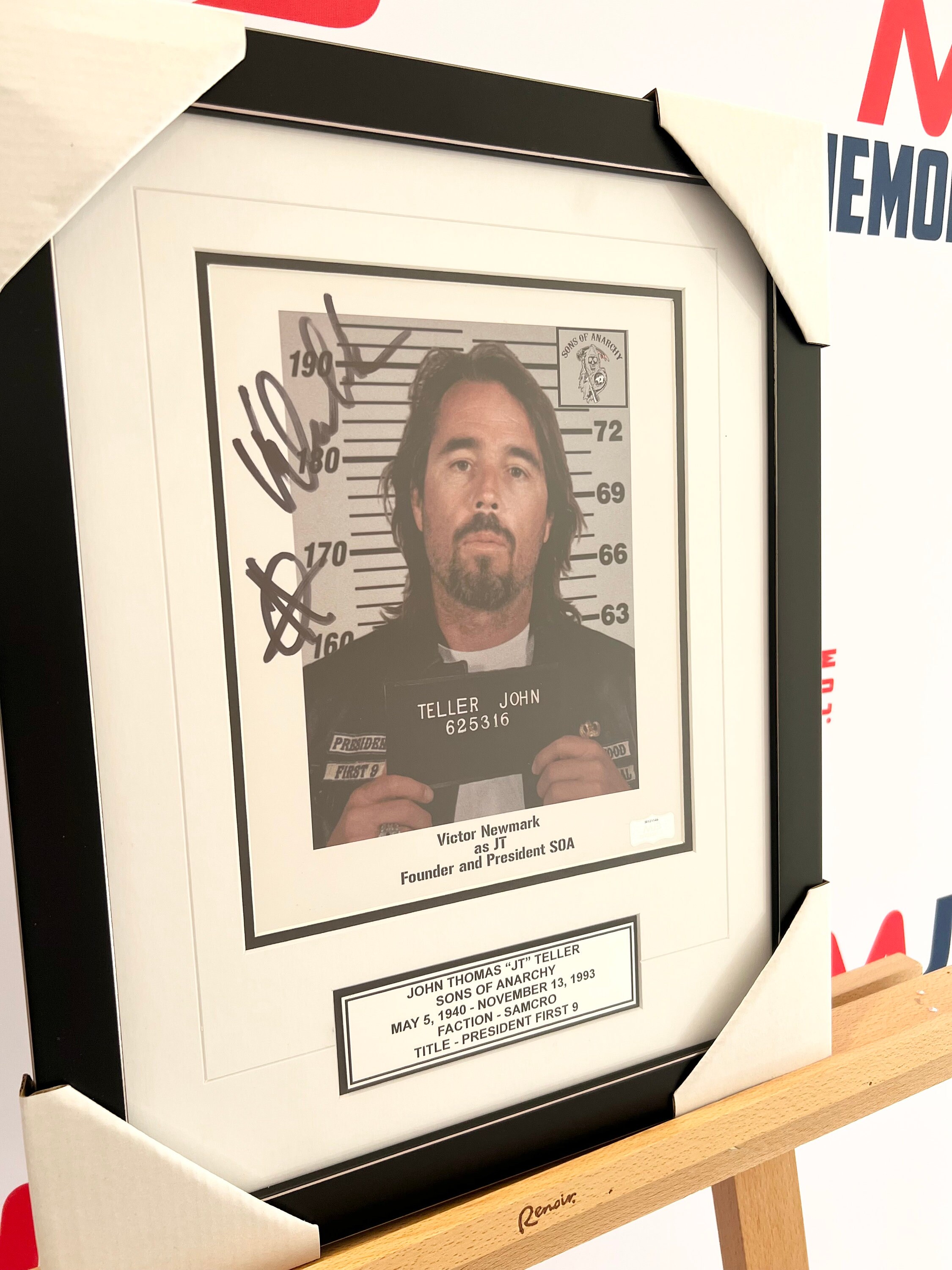 John Teller Signed Photograph Iconic Mugshot Signed by Victor Newmark ...