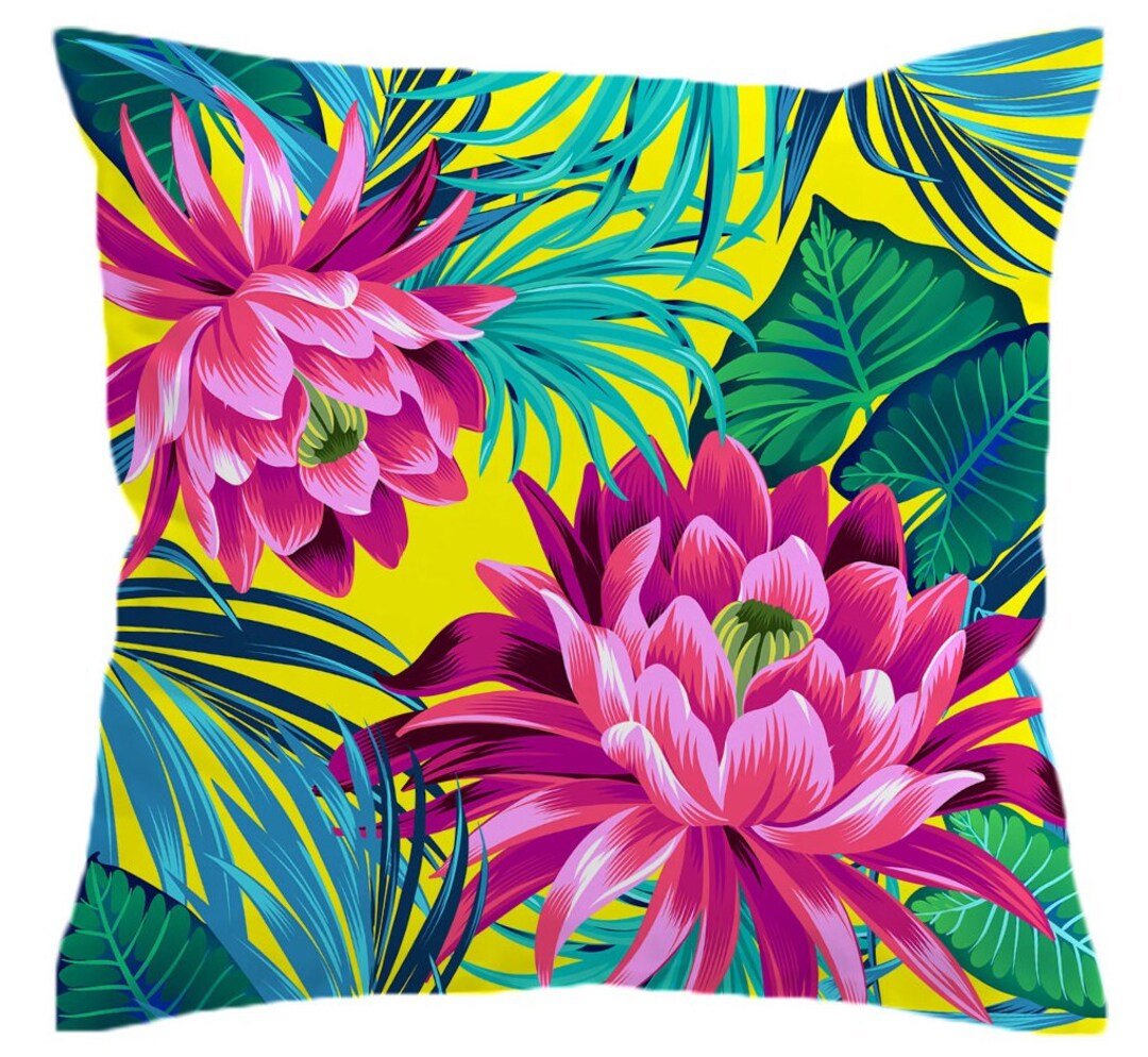 Tropical Pillow Cover Hawaiian Throw Pillow Case Floral - Etsy