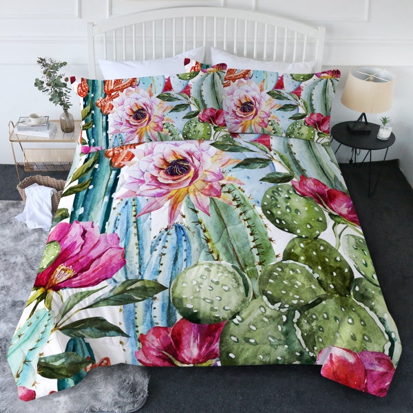 Cactus Bedding Queen - Etsy