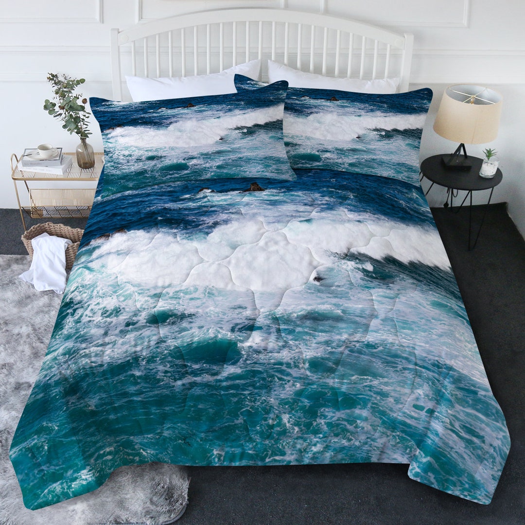 Ocean Comforter Set Coastal Bedding Nautical Quilt Surf - Etsy