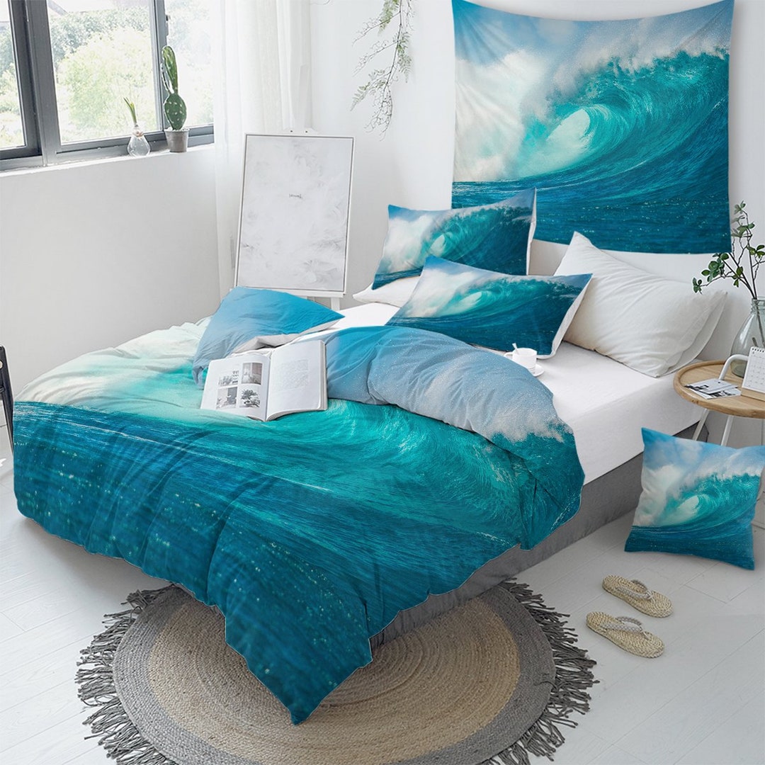 Ocean Wave Duvet Cover Comforter Cover Quilt Cover Nautical Beach ...