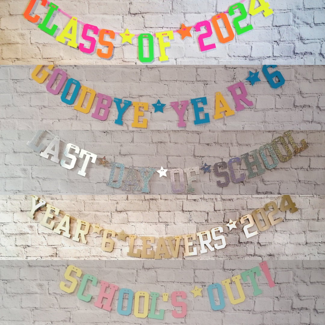 End of School Bunting Banners First Day/last Day of School Decoration ...