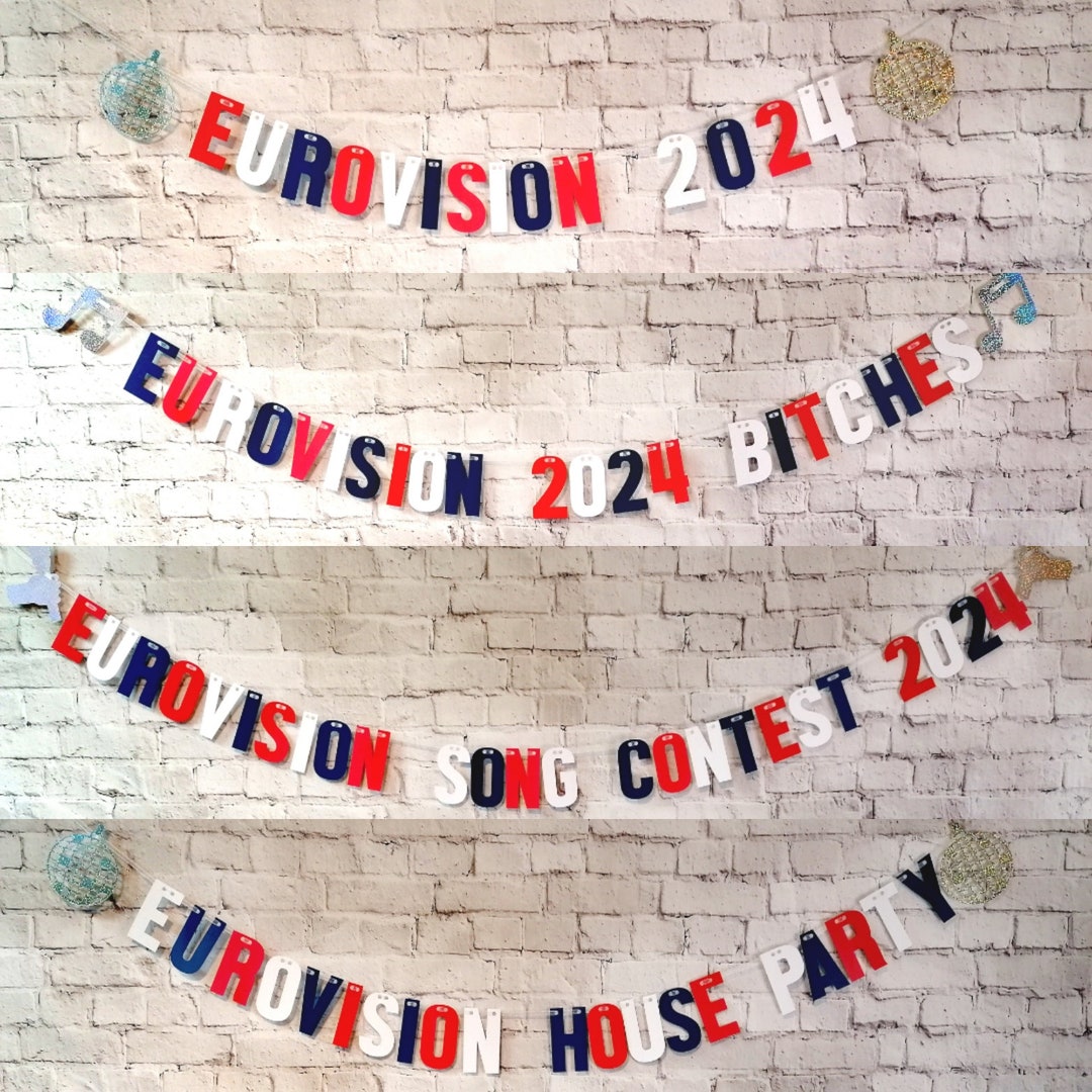 EUROVISION Song Contest Banners/bunting Various Wording Funny/novelty ...