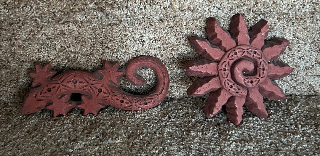 Chris Crooks 2003 Terracotta Sculptures2 of SUN 6& GECKO 8 BY Signed ...