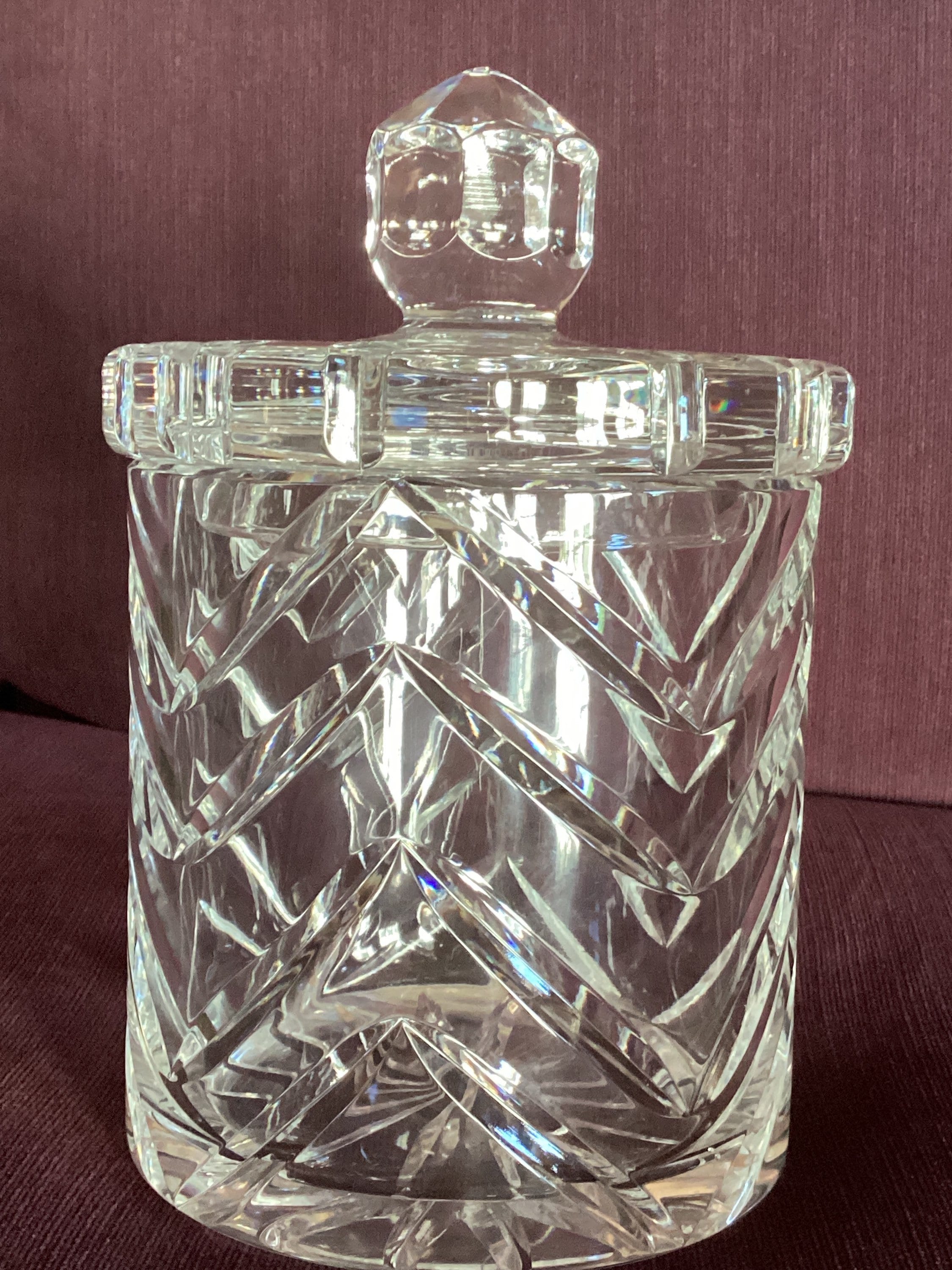 Vintage, Chevron Pattern Genuine Hand Cut, Lead Crystal, Covered ...