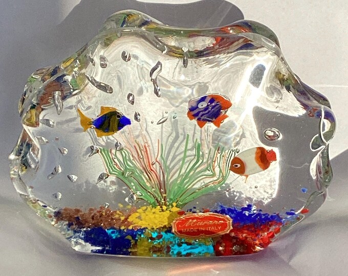 Vintage Murano Art Glass Aquarium Paperweight -ferro and Lazzarini by ...