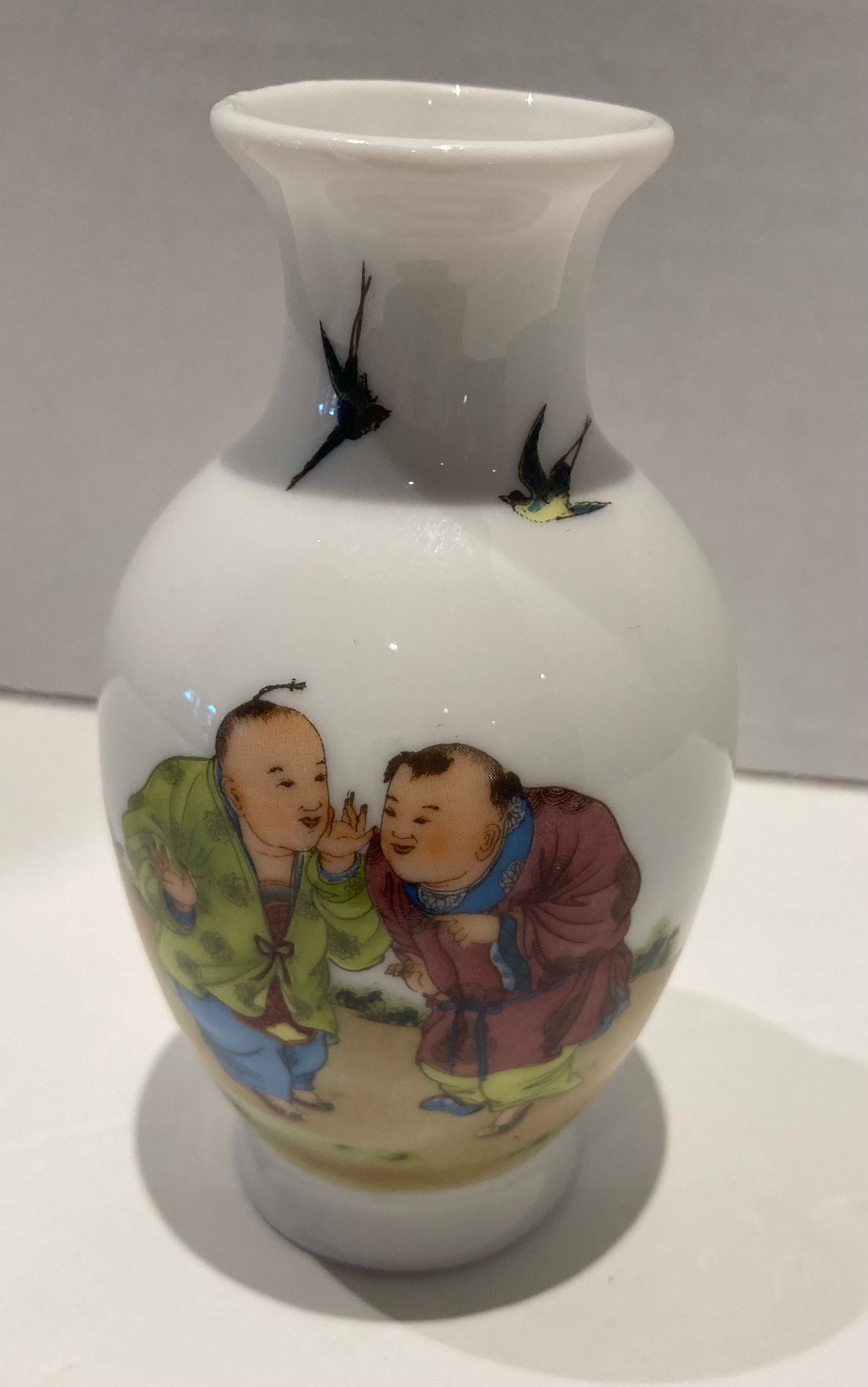 Beautiful Small Chinese Vase With 2 Older Asian Men 3 3/4 - Etsy