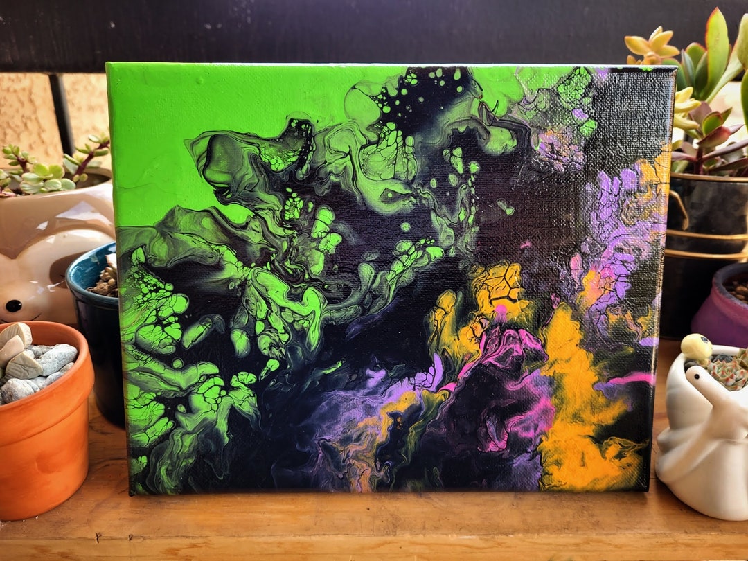 Funky Paint Pour Paintings - Etsy