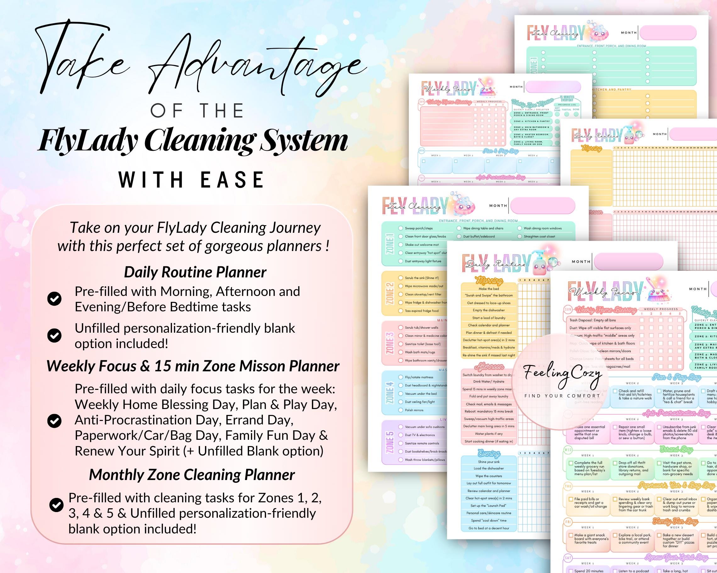 ADHD Cleaning Planner Bundle: Cleaning Schedule | Family Chore Chart ...