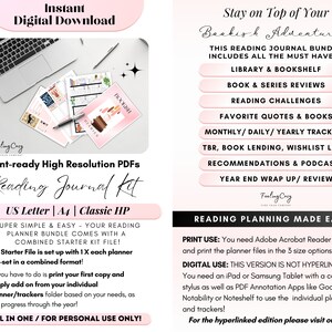 Printable Reading Journal 2025: Monthly Reading Tracker, Reading ...