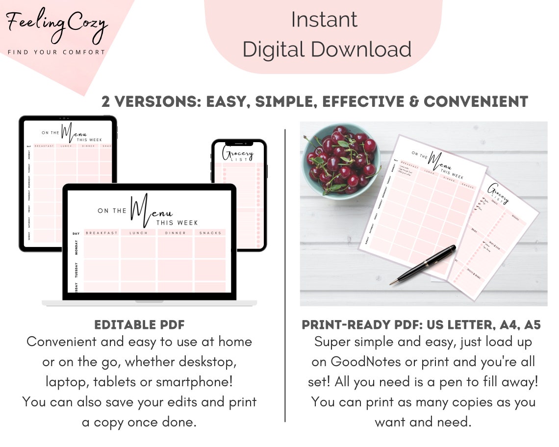 Meal Planner Health Planner Grocery List Shopping List | Etsy