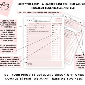 To Do List Printable, Work Planner Printable, To-do List, Checklist ...