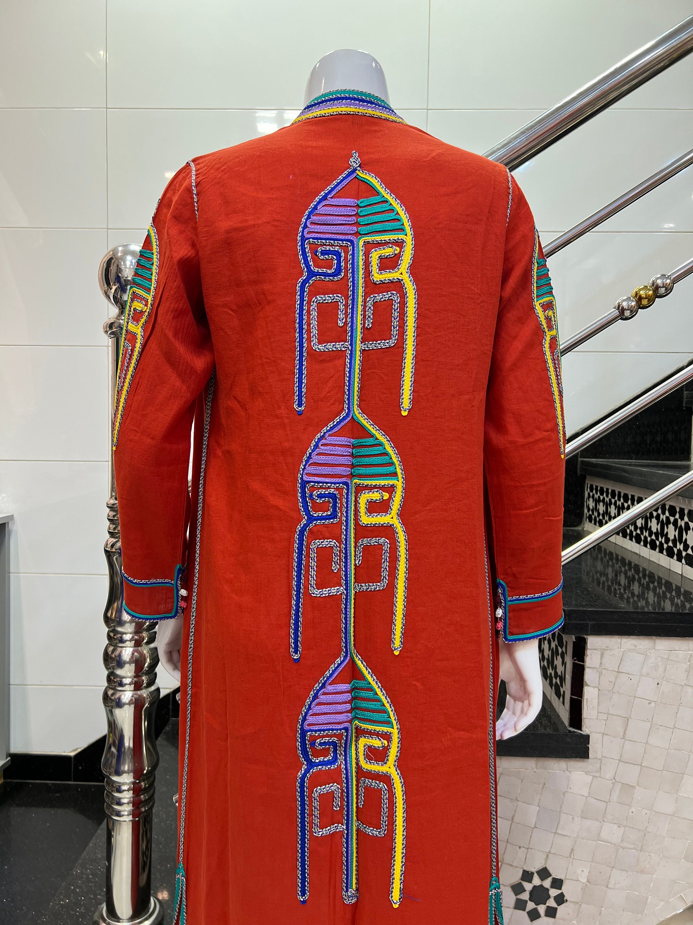 Moroccan Handmade Kimono Dress, Bath Robe Kimono, Linen Kimono, Berber ...