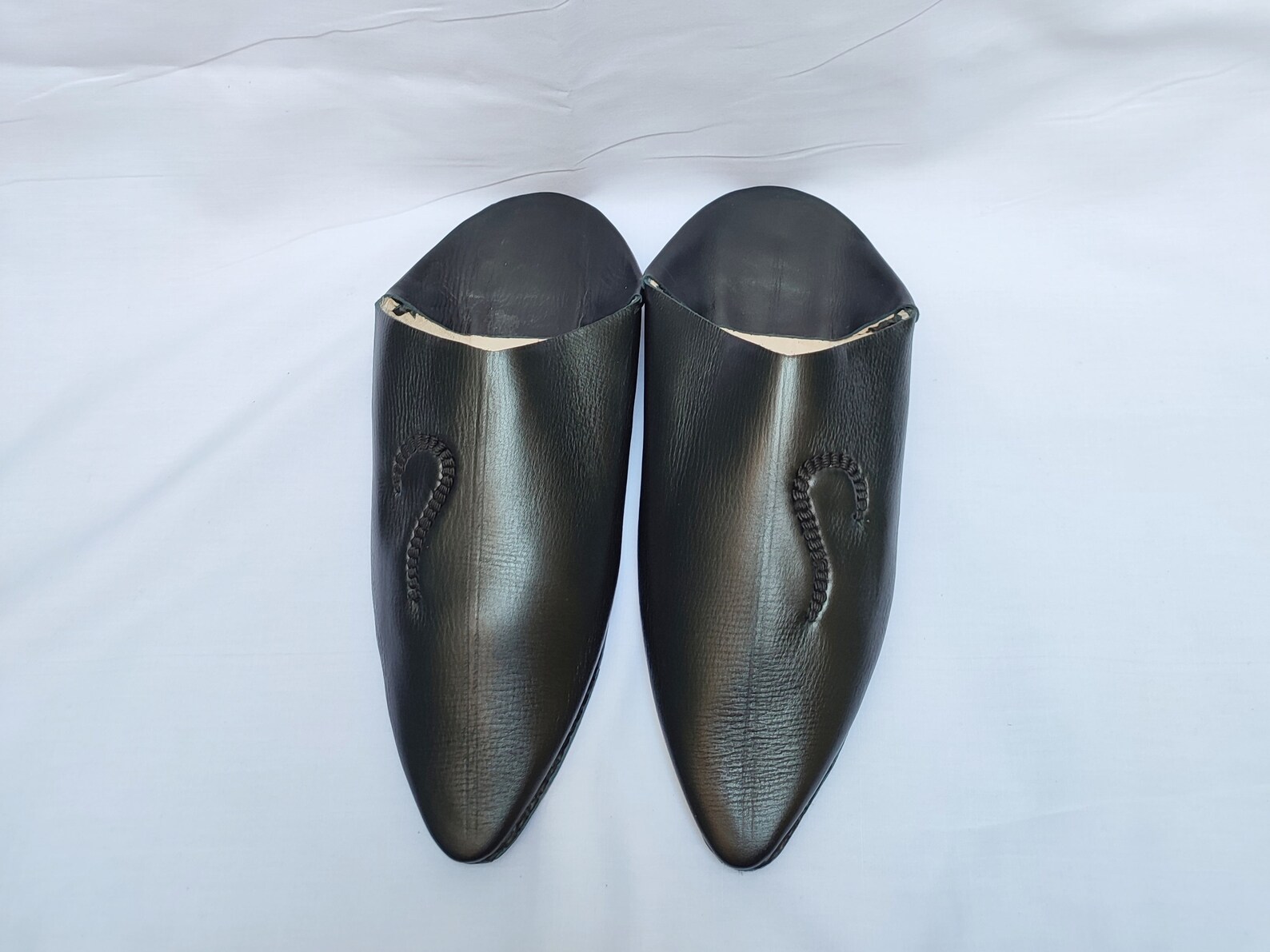 Moroccan Slippers, Naturel Leather Slipper Handmade, Babouche Marocaine ...