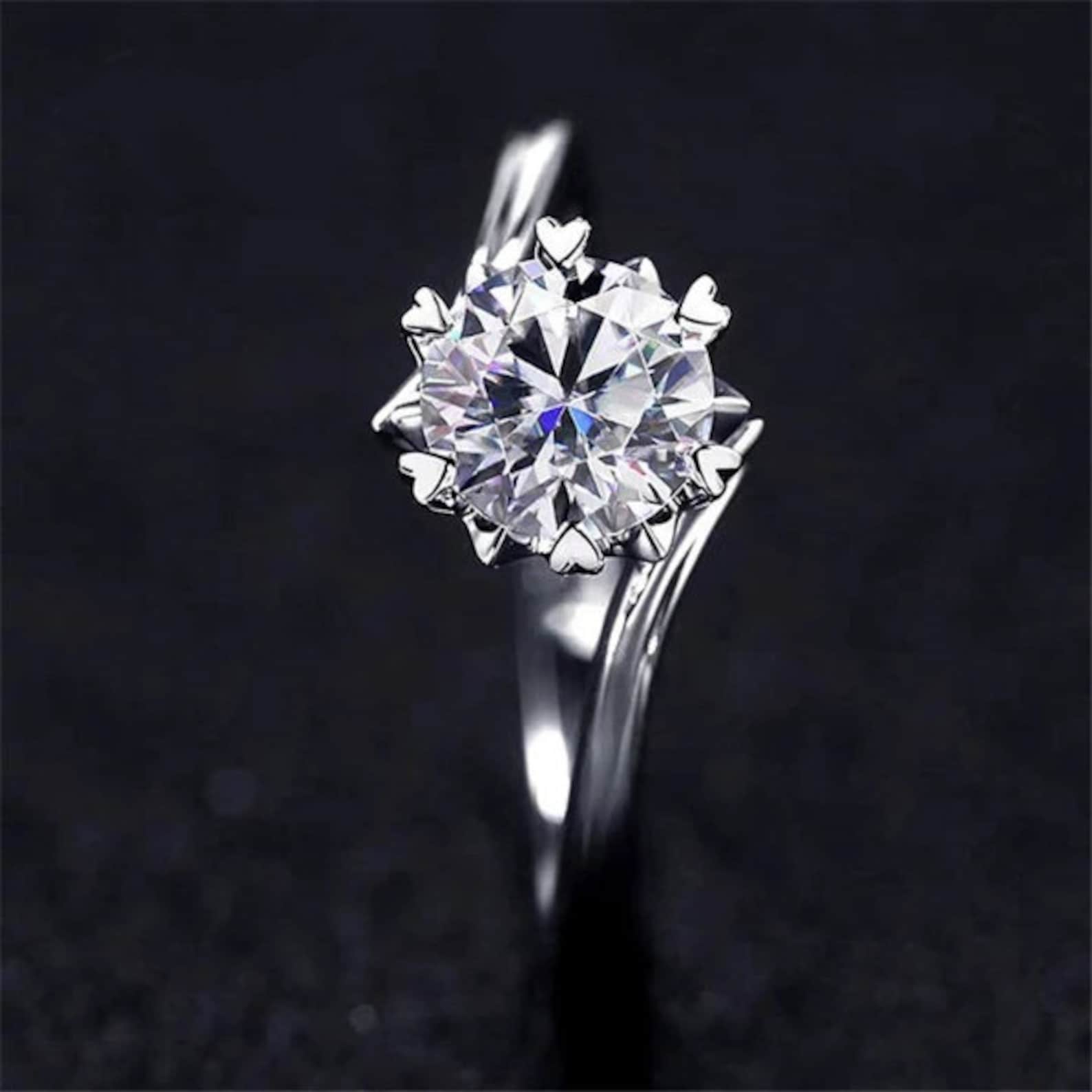 Moissanit-Diamant-Ring 925 Sterling Silber Moissanit-Ring - Etsy.de