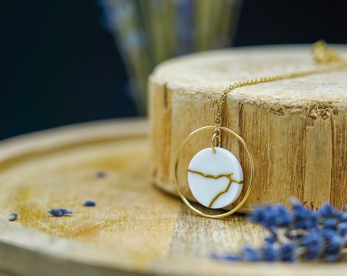 Kintsugi Circle Necklace 14k Gold-filled & Gold-plated - Etsy