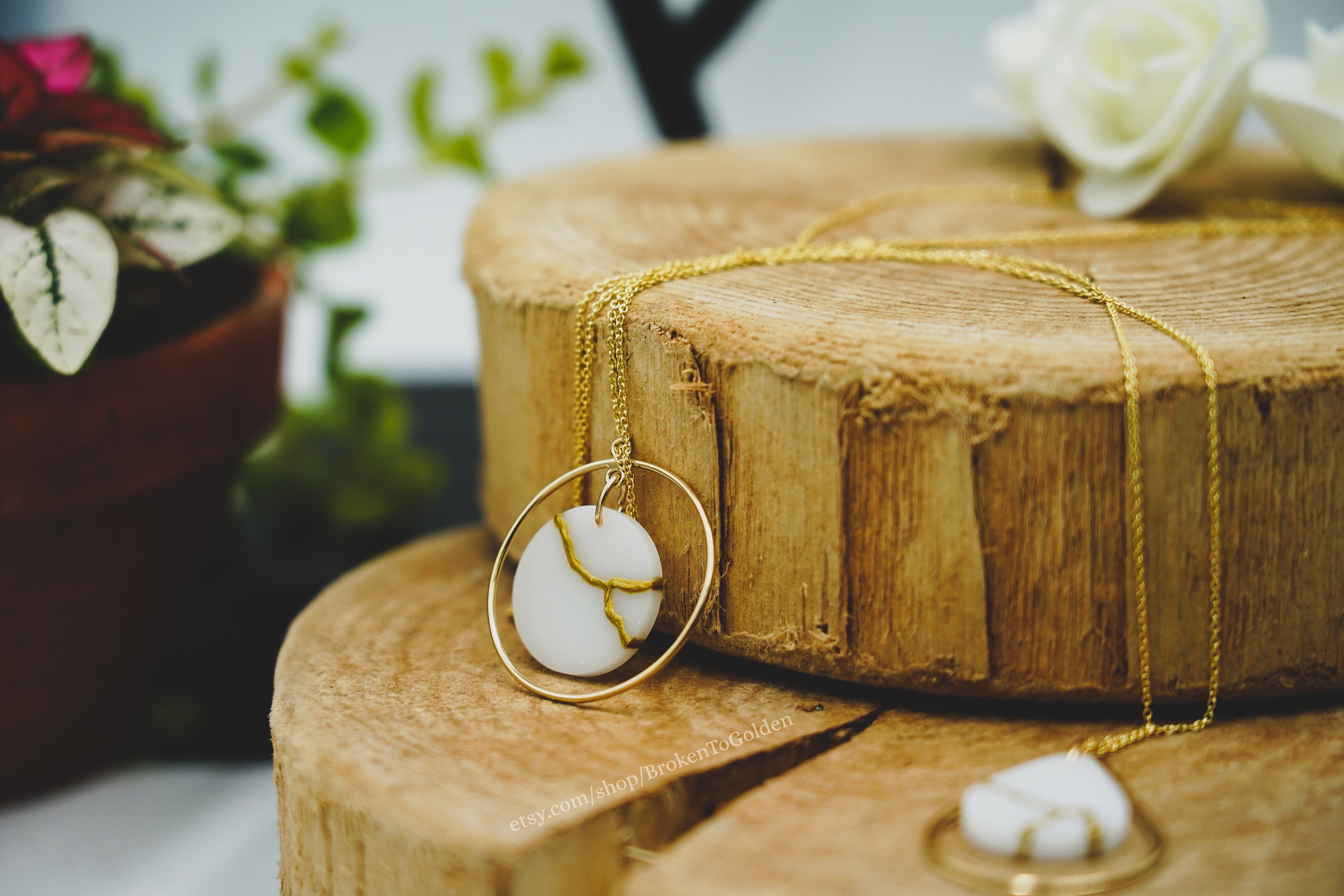 Kintsugi Circle Necklace 14k Gold-filled & Gold-plated | Etsy