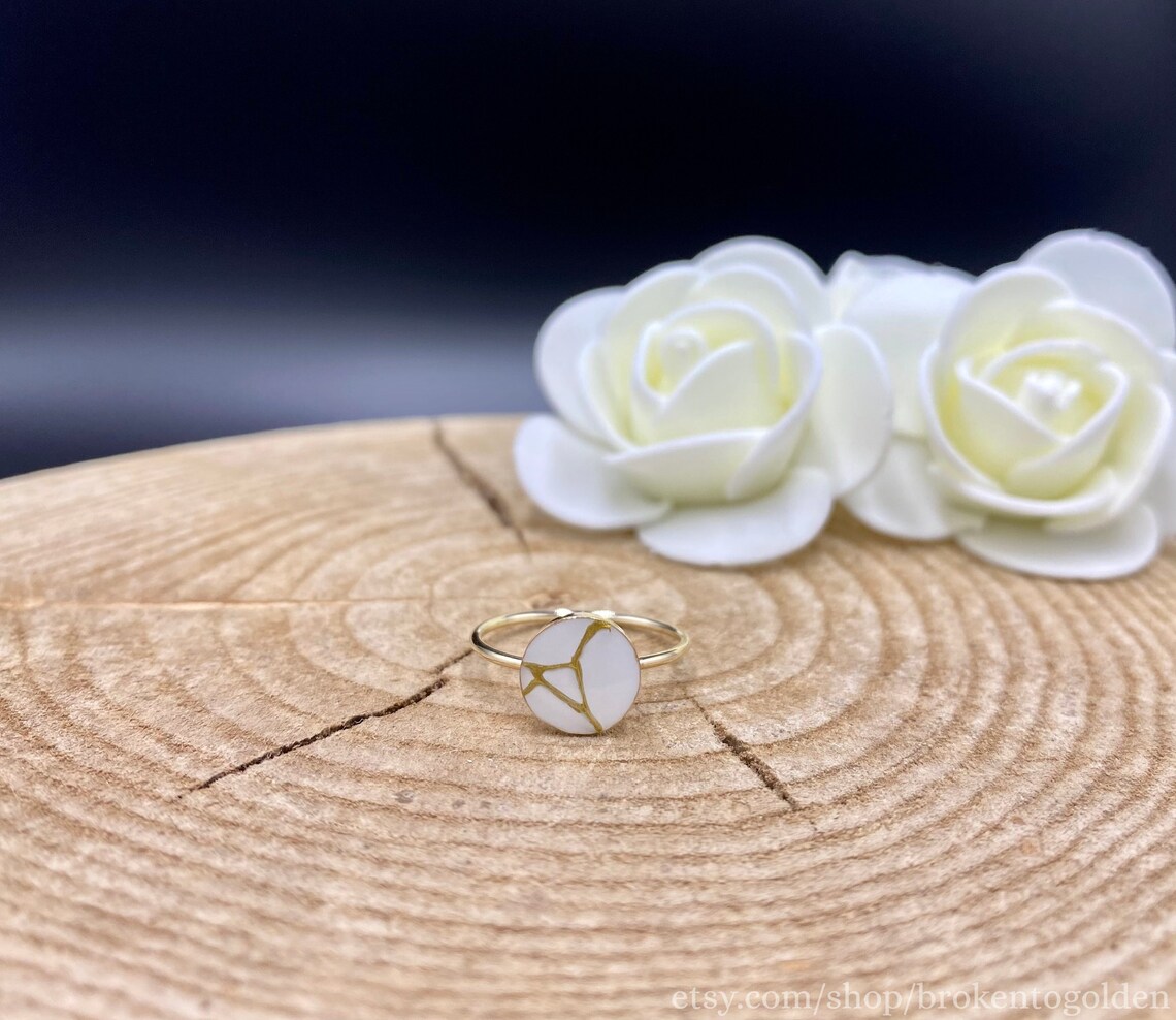 Kintsugi Inspired Ring 14k Gold-filled - Etsy